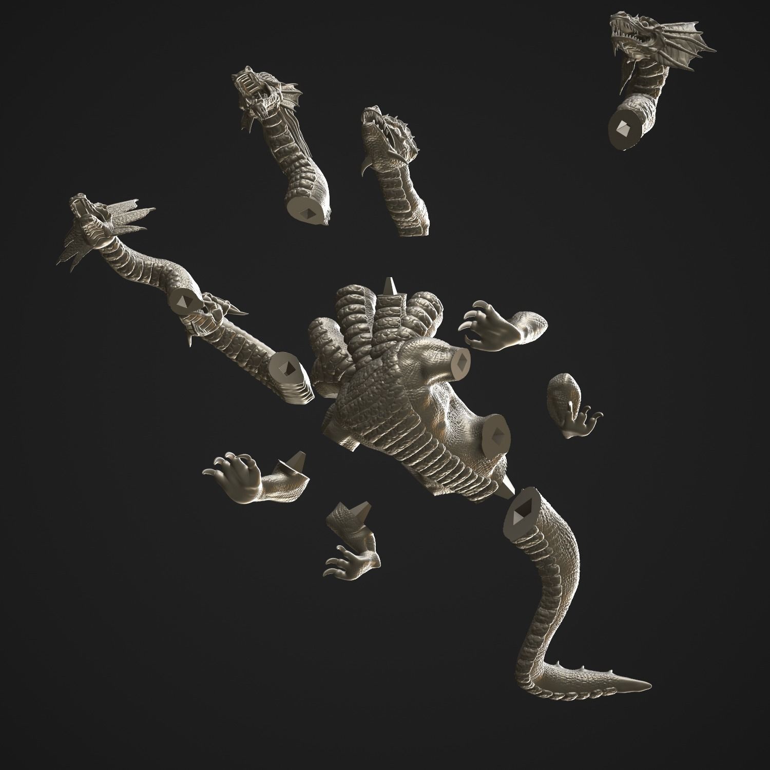 Heroes 3 Chaos Hydra model for 3D printing 3D model 3D printable | CGTrader
