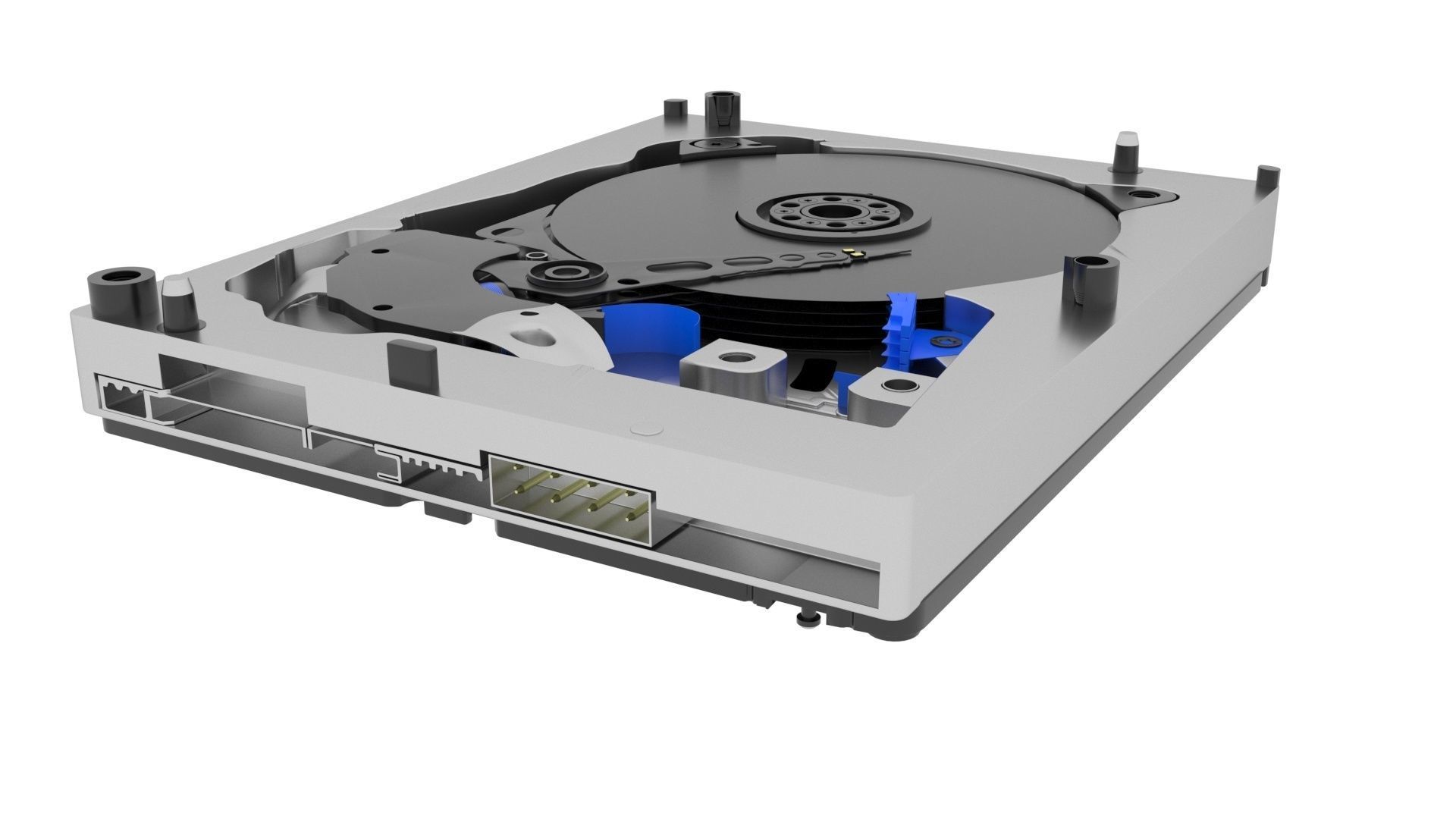 Opened Hard Disk Drive 3D model | CGTrader