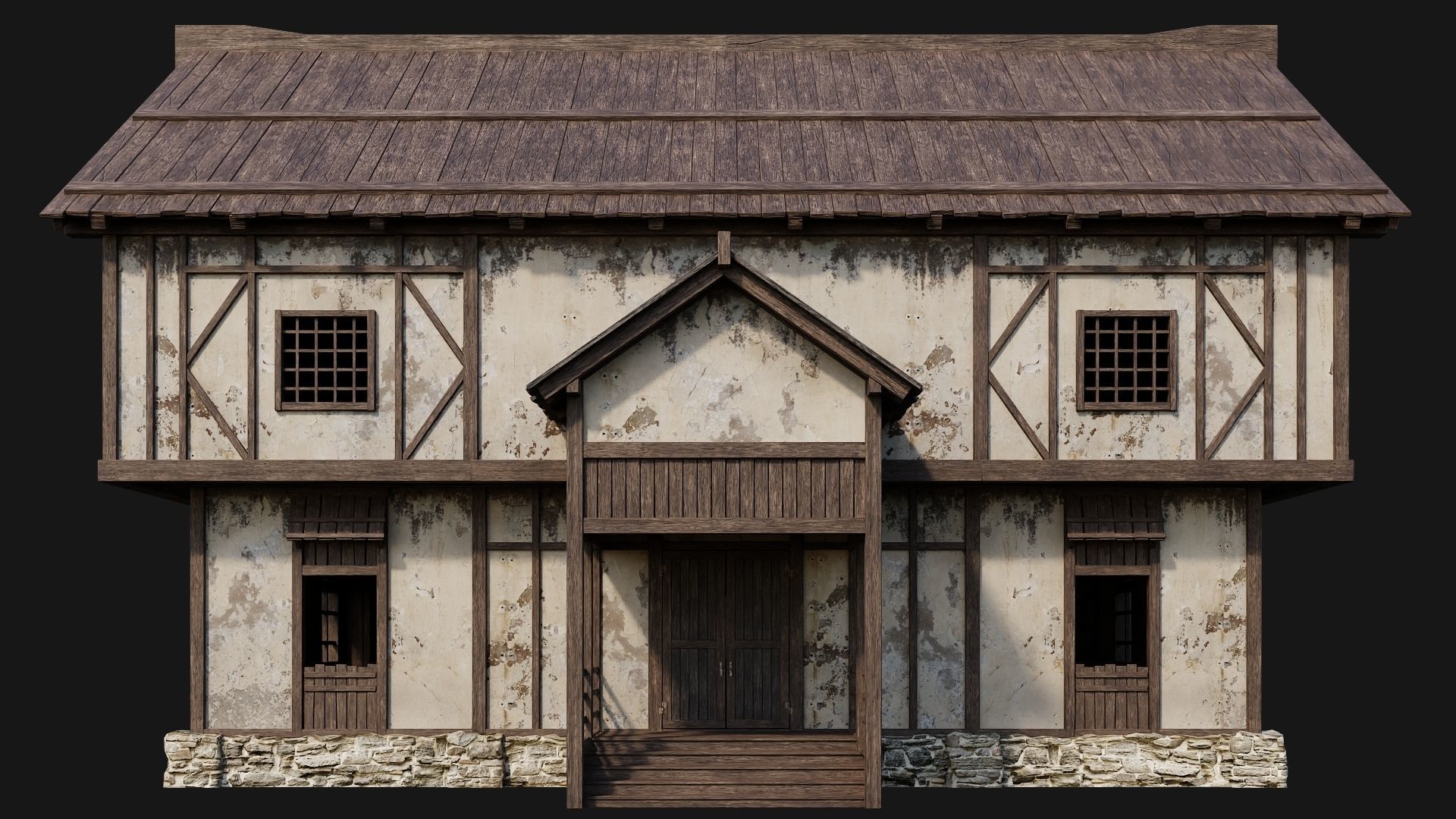 3D model 201-202-203-204 Old Medieval Houses Pack 4K Textures VR / AR ...