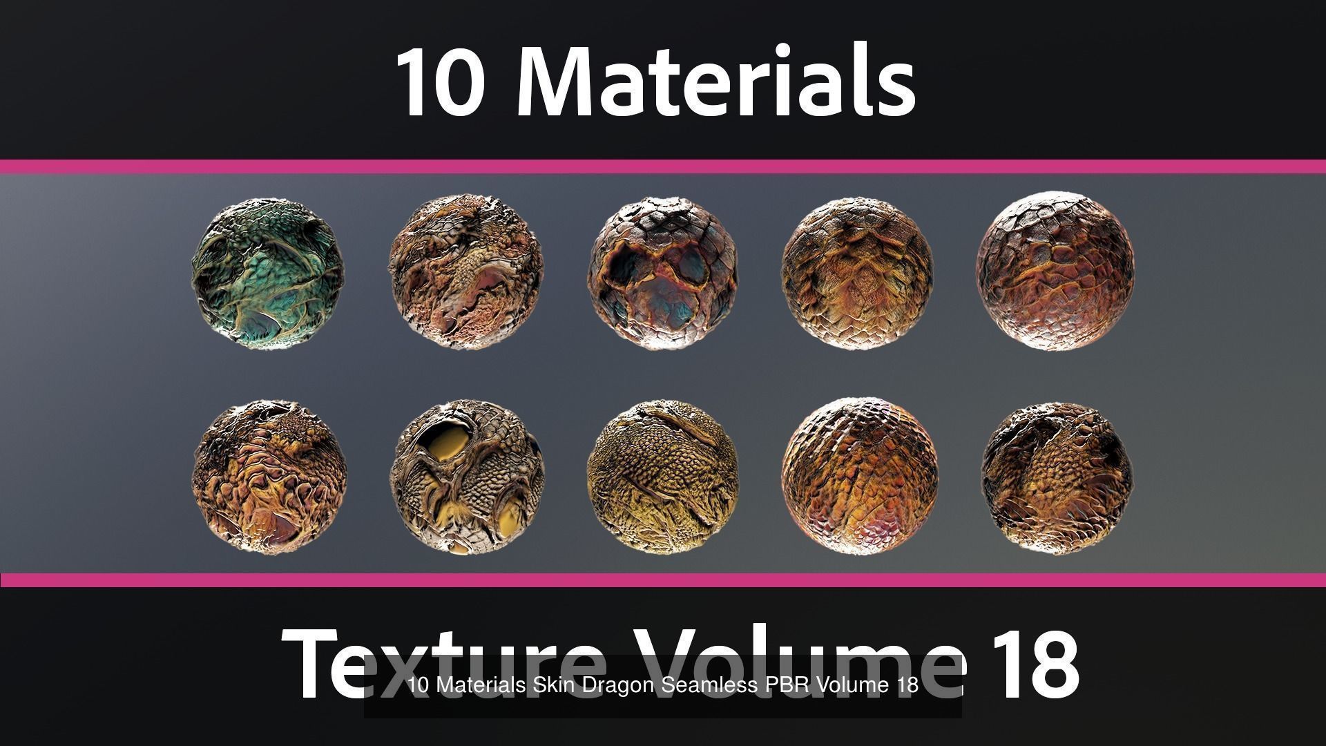50 Materials Skin Dragon Seamless PBR Mega-Bundle 4 3D Model Collection ...