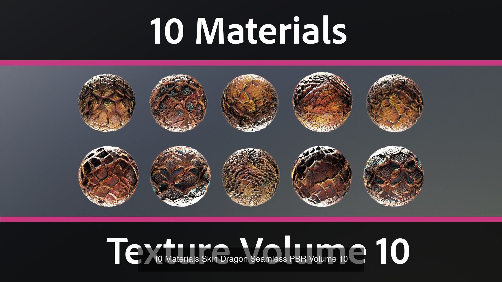 3D Model Collection 100 Materials Skin Dragon Seamless PBR Pack 1 VR ...