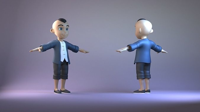 Animated characters Little Boys students passersby boy 3D model | CGTrader