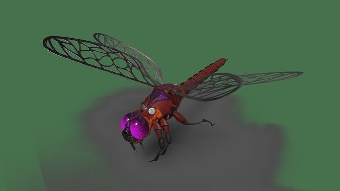 3D model Cyber dragonfly robot VR / AR / low-poly | CGTrader