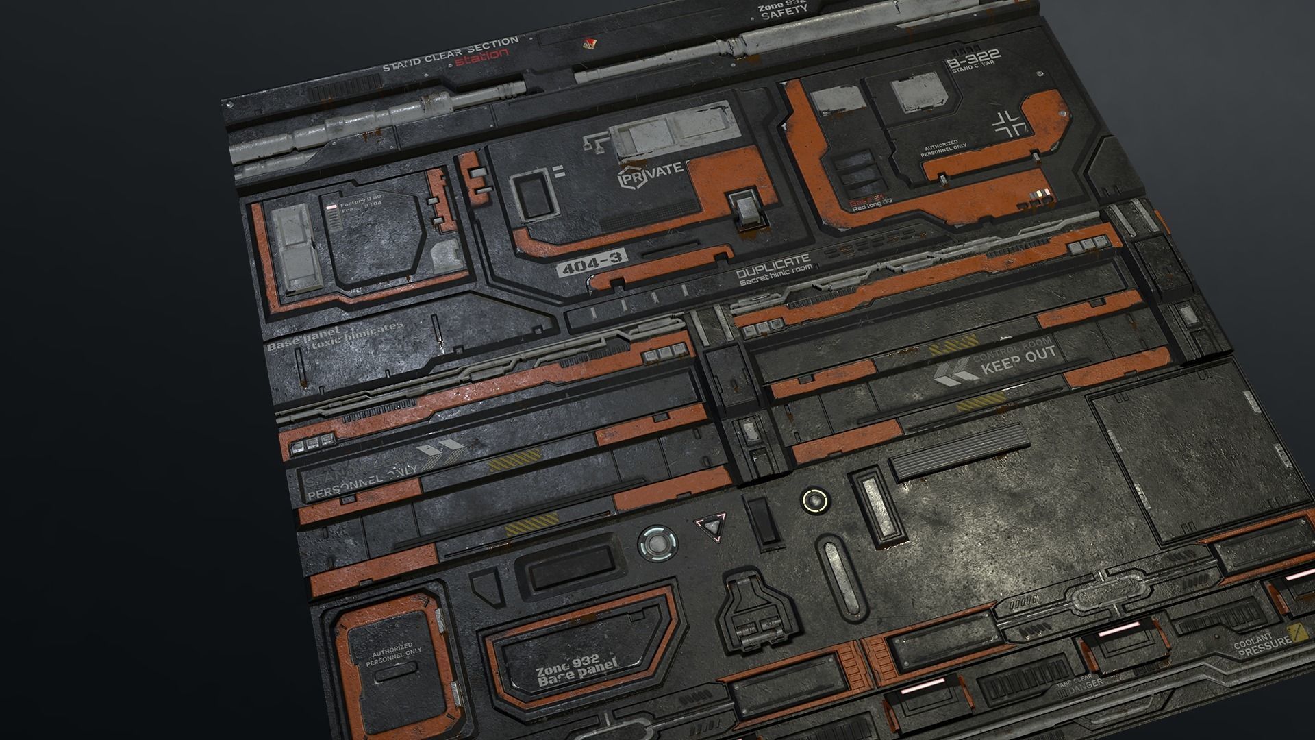 Texture Trim Sheet Sci-Fi Environment VR / AR / low-poly | CGTrader