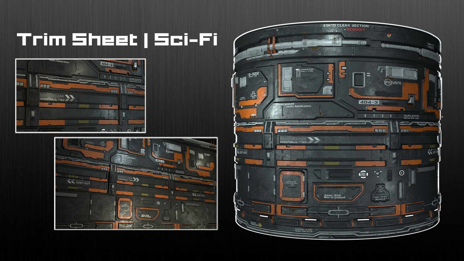 Texture Trim Sheet Sci-Fi Environment VR / AR / low-poly | CGTrader