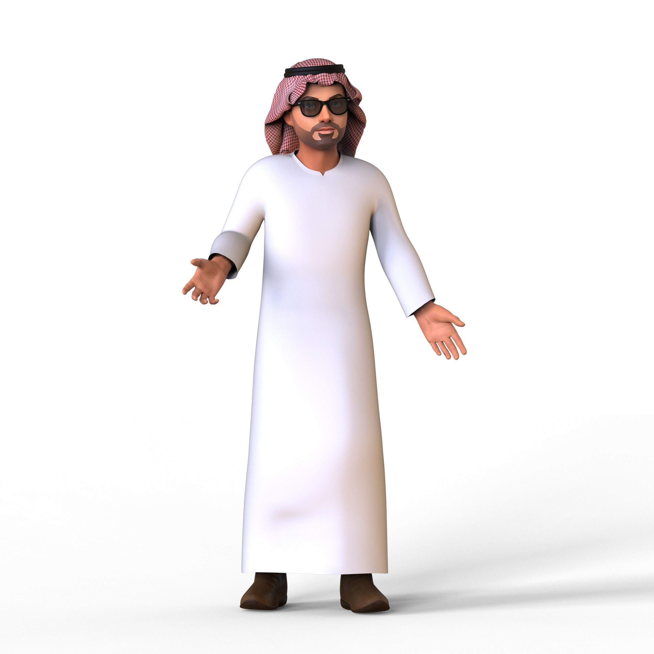 3D model cartoon Arab man high quality rigged animated VR / AR / low ...