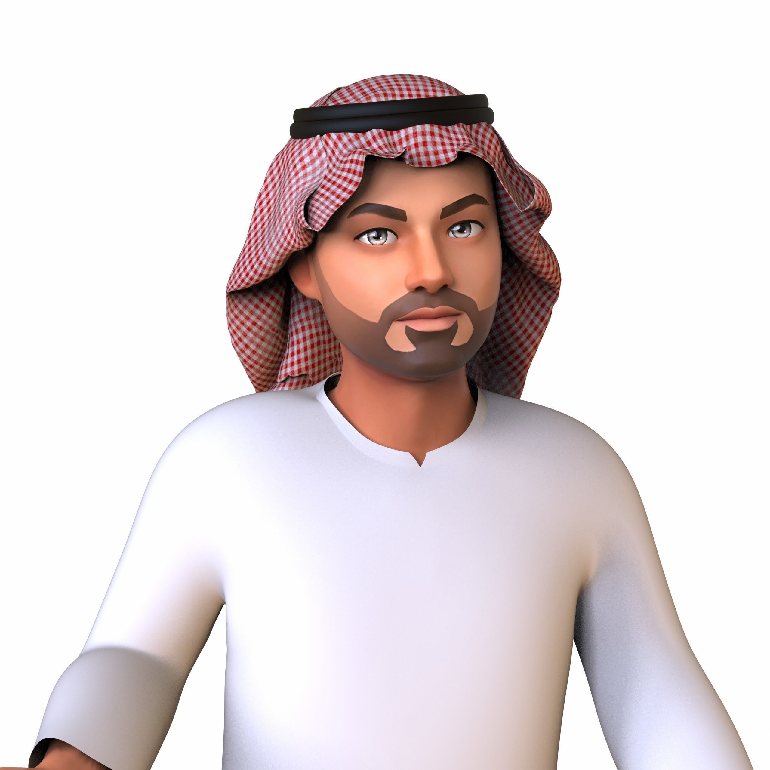 3D model cartoon Arab man high quality rigged animated VR / AR / low ...