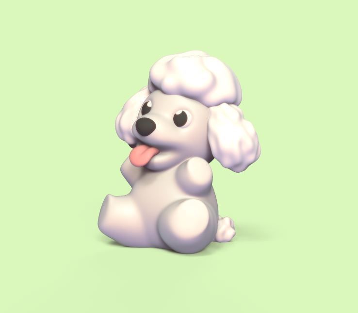 Happy Poodle 3D model 3D printable | CGTrader