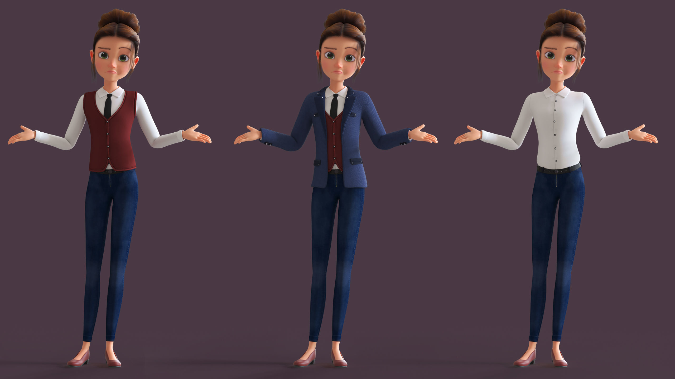 CARTOON MOTHER 3 - Rigged WOMAN - Blender Version 3D model rigged ...