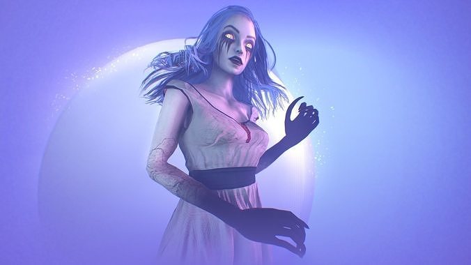 3D model Ghost Lady VR / AR / low-poly | CGTrader