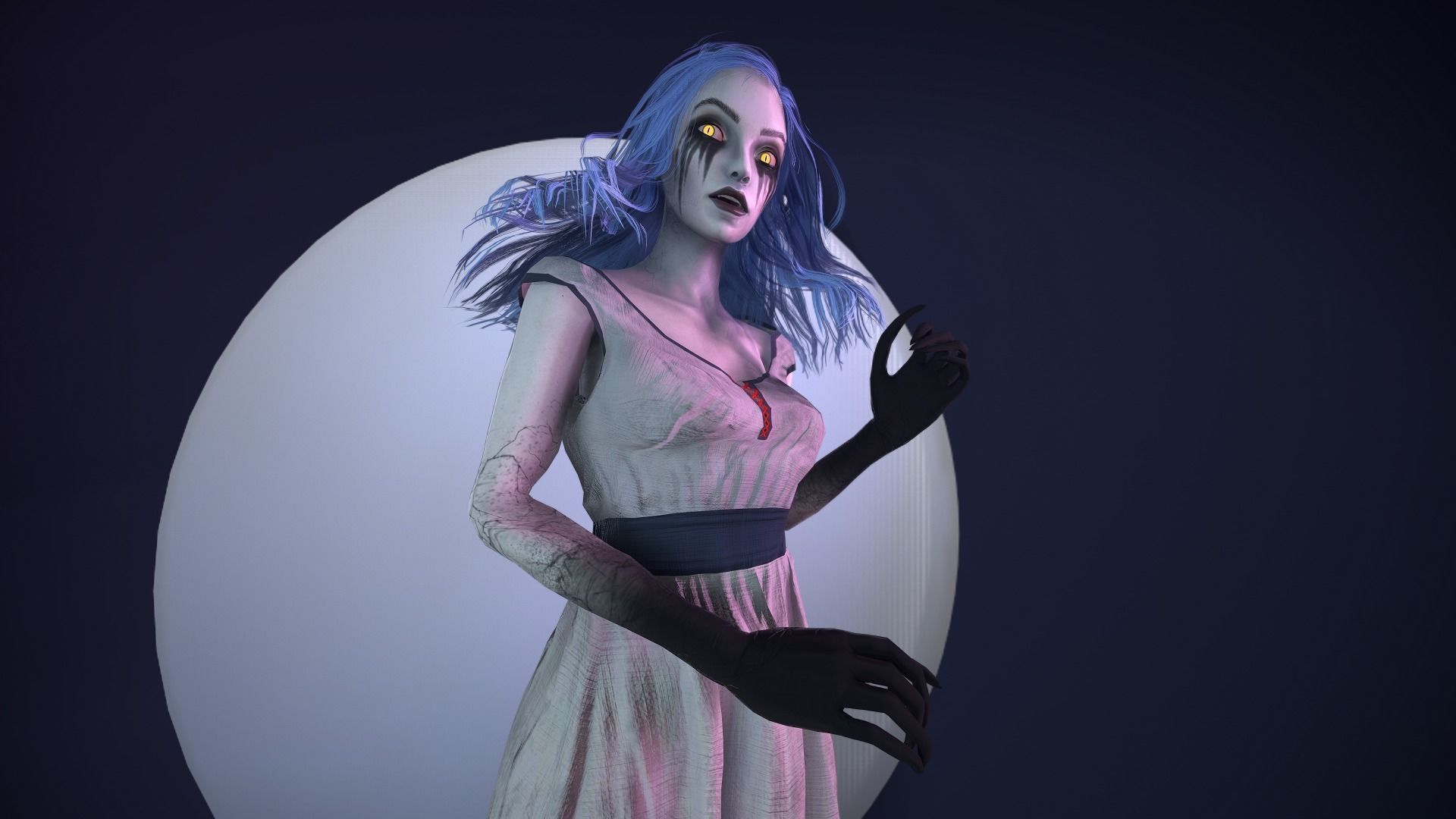 3D model Ghost Lady VR / AR / low-poly | CGTrader