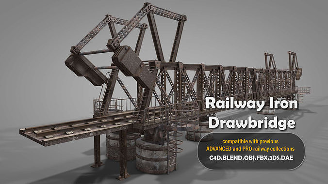 Railway Iron Drawbridge 3D model | CGTrader