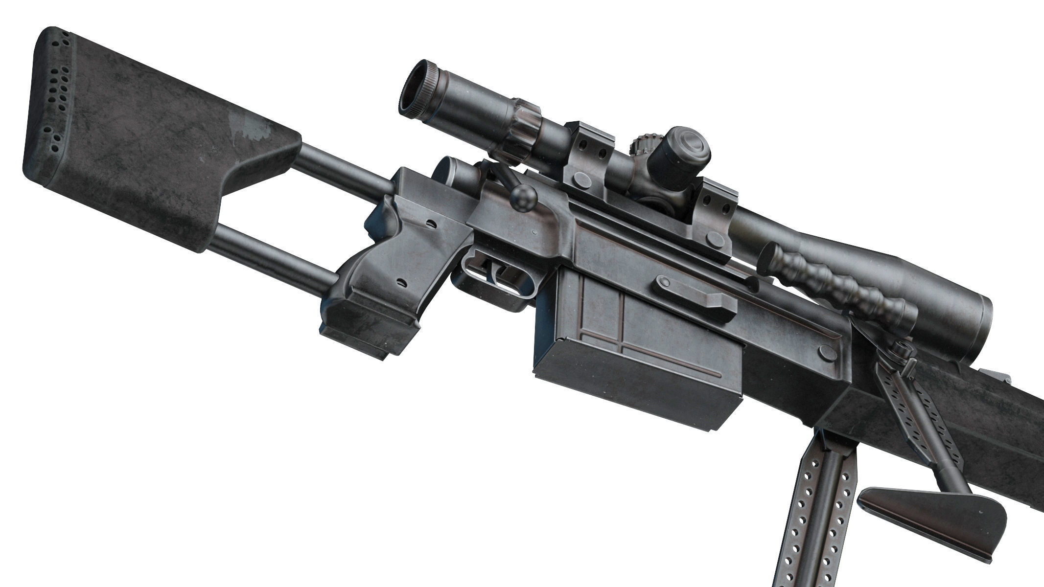 3D model Zastava M93 Black Arrow Anti-materiel Rifle Low Poly VR / AR ...