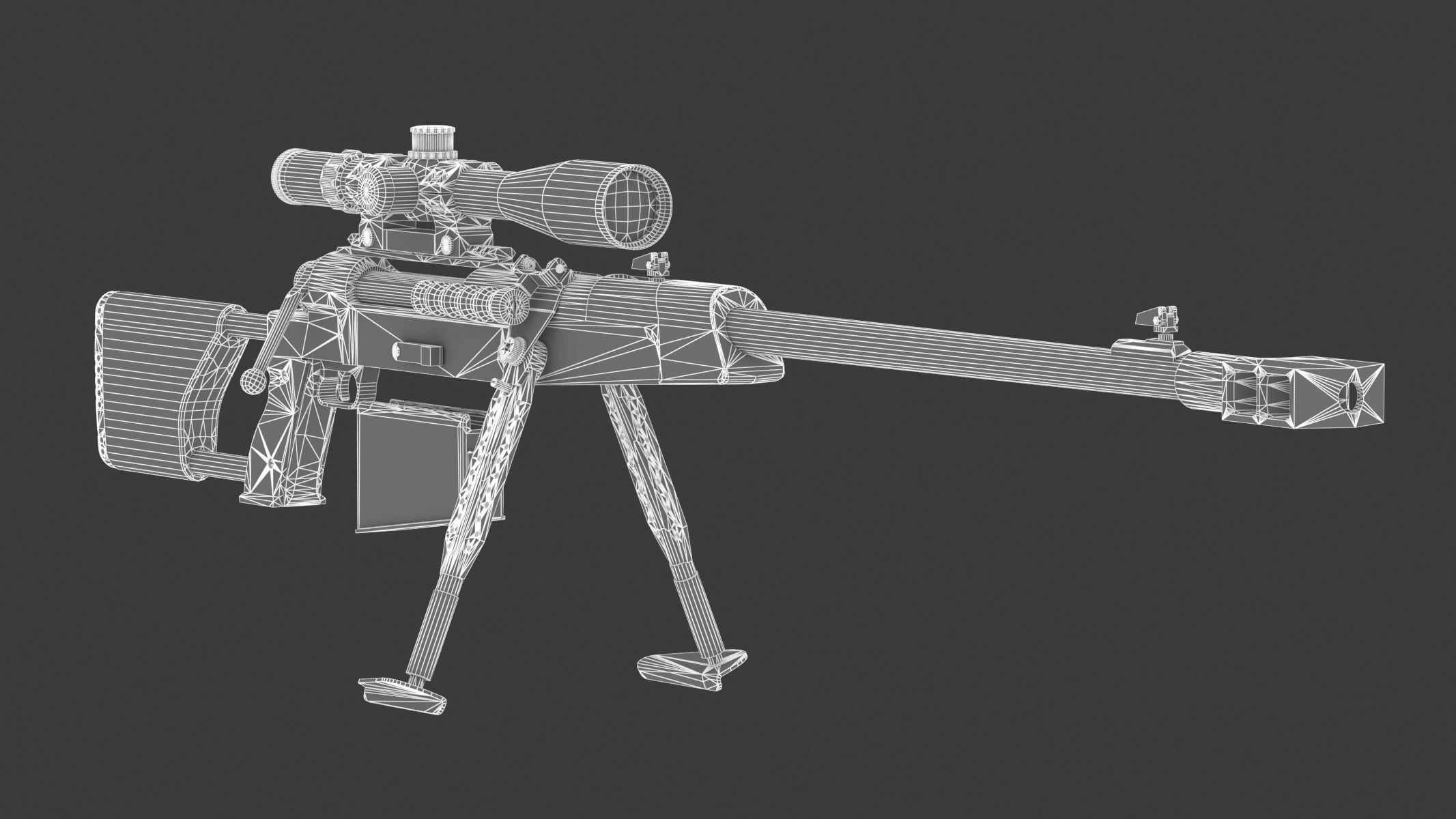 3D model Zastava M93 Black Arrow Anti-materiel Rifle Low Poly VR / AR ...