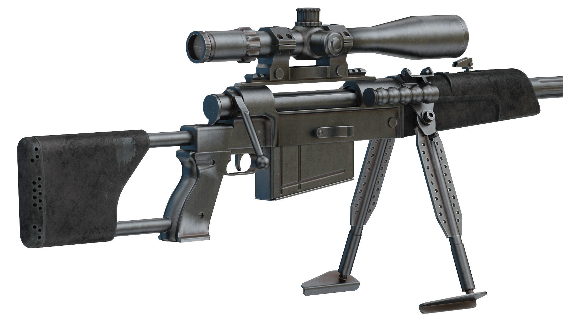 3D model Zastava M93 Black Arrow Anti-materiel Rifle Low Poly VR / AR ...