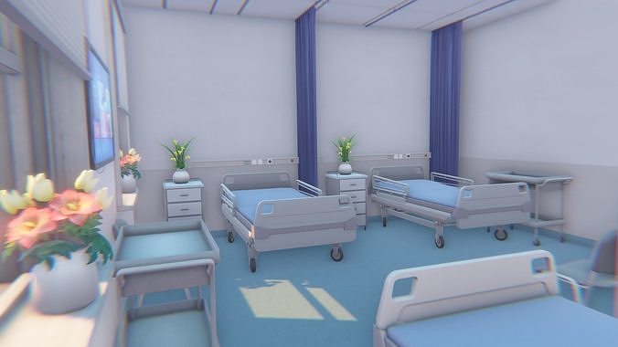 3D model 3D Scene - Hospital Ward VR / AR / low-poly | CGTrader