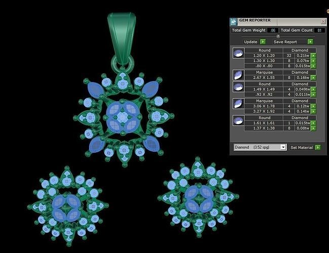 fashion pendent 3D model 3D printable | CGTrader