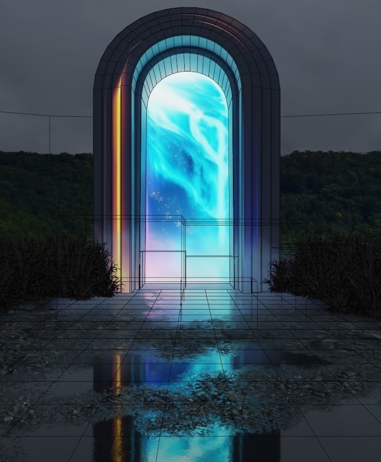 3D model Sci Fi Gate VR / AR / low-poly | CGTrader