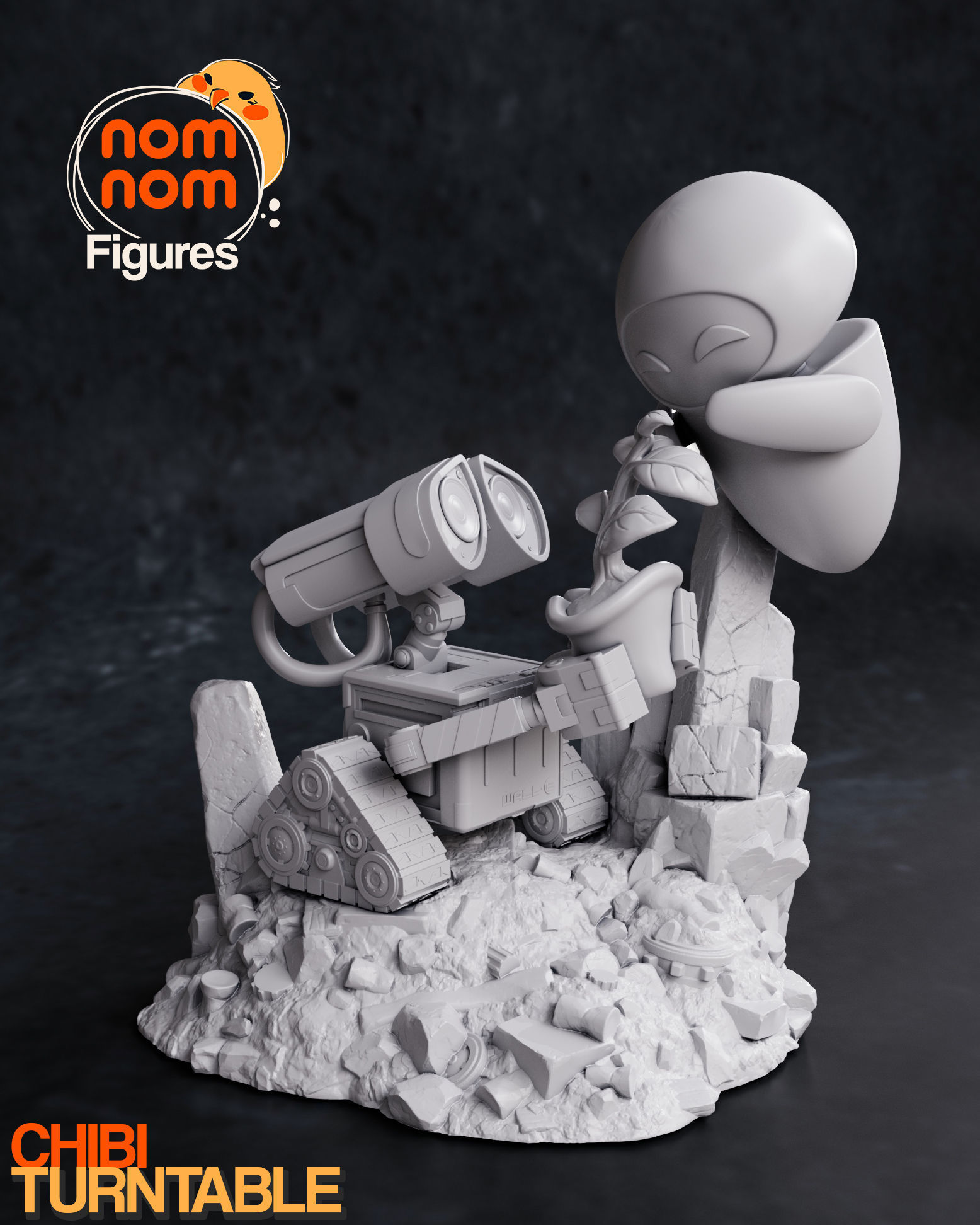 Chibi Wall-e and Eve 3D model 3D printable | CGTrader