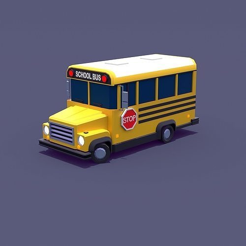 3D model School bus VR / AR / low-poly | CGTrader