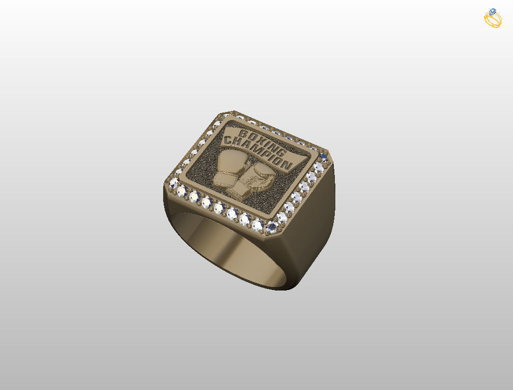 Gold ring boxing 3D model 3D printable | CGTrader