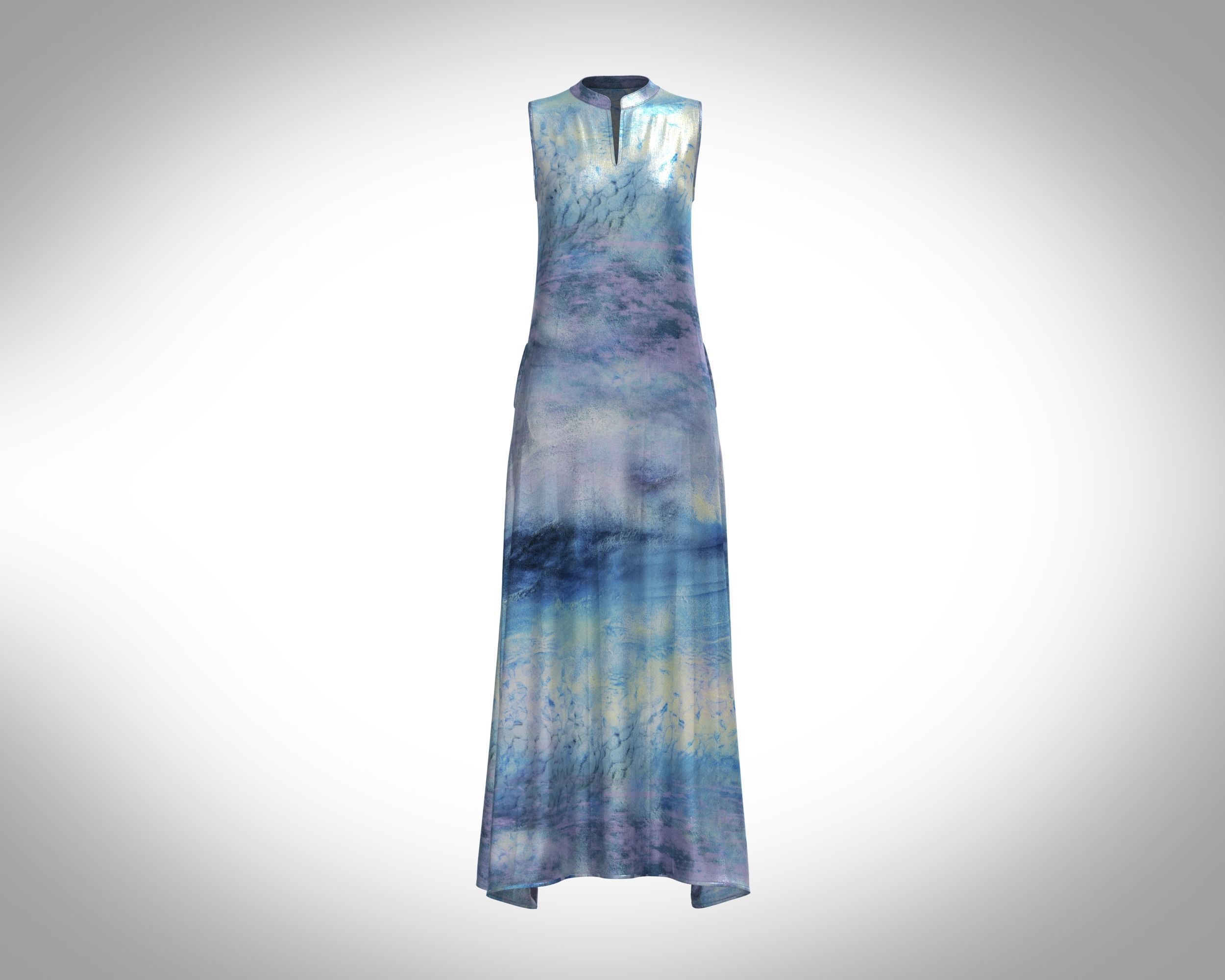 Girls Blue Dress 3D model | CGTrader