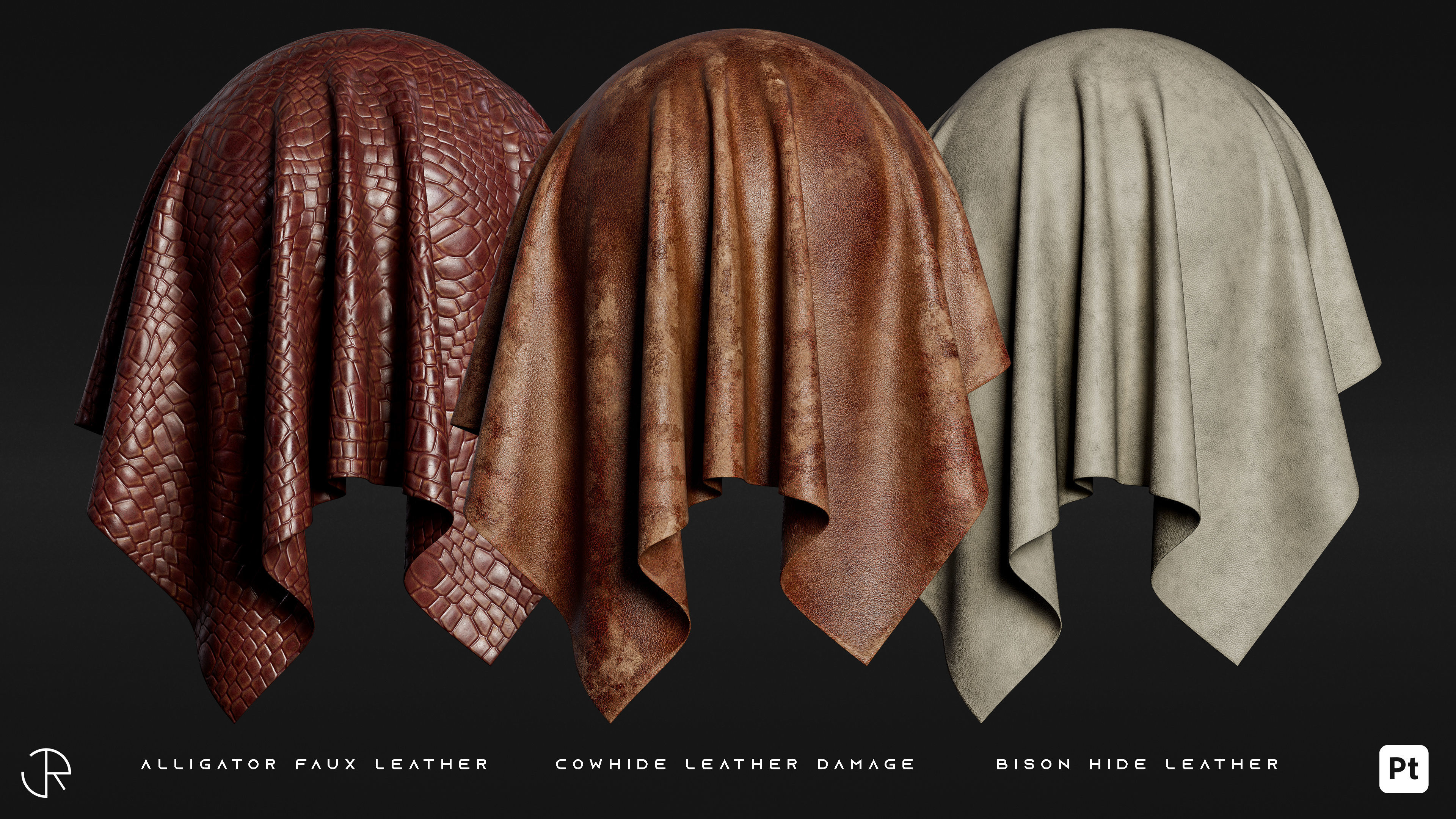 Realistic Leather Smart materials for substance painter Vol 03 3D model ...