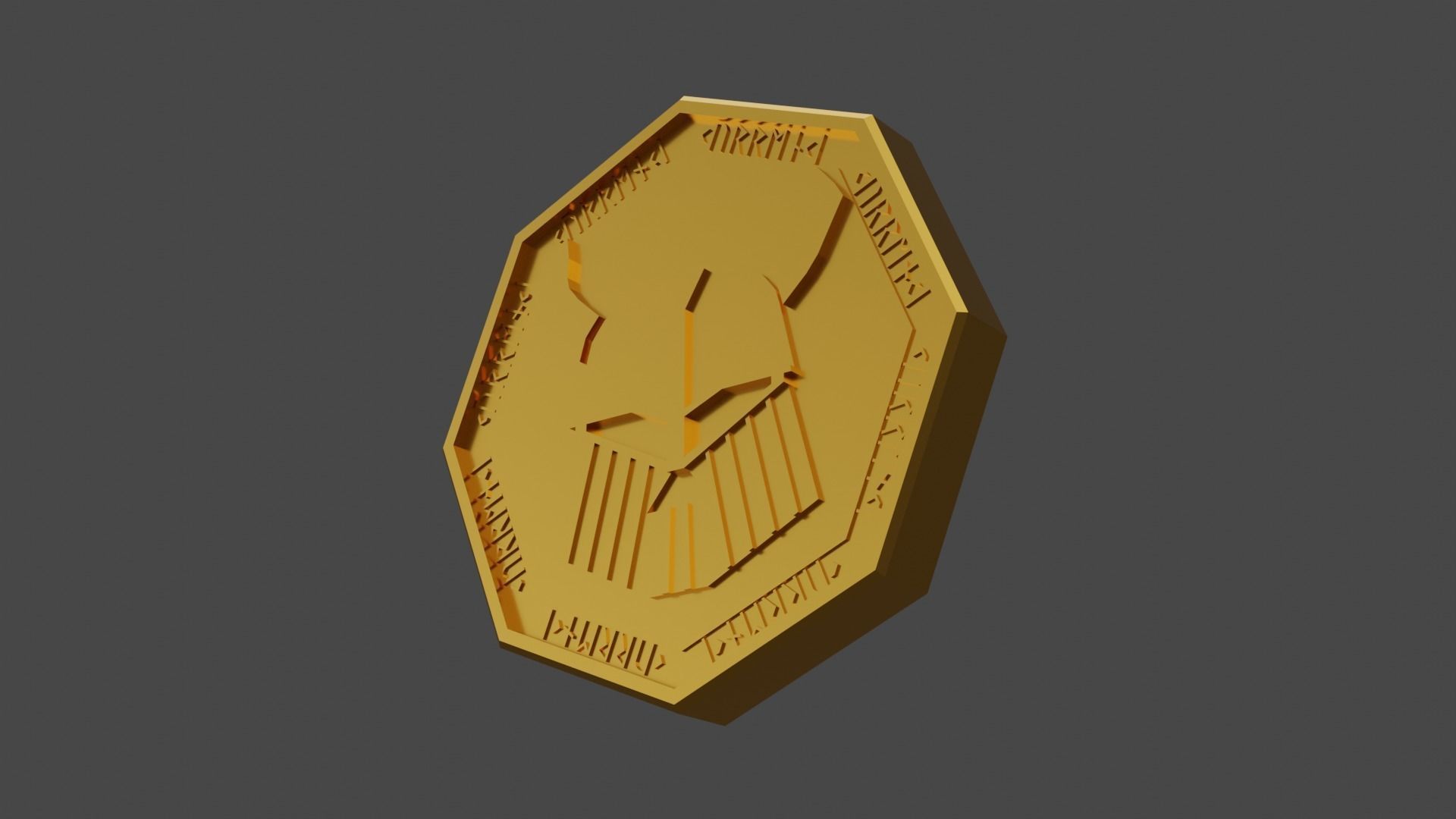 3D model Dwarven gold coin VR / AR / low-poly | CGTrader