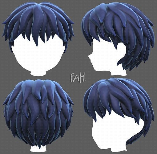 3D model Base Hair for Boy V52 VR / AR / low-poly | CGTrader