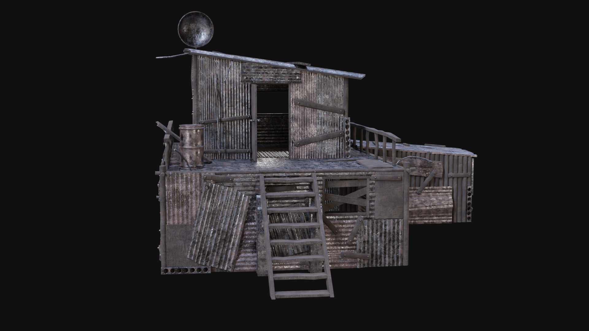 3D model SHELTER POST APO HOUSE HUT IMPROVISED PLATE DEBRIS SURVIVAL ...