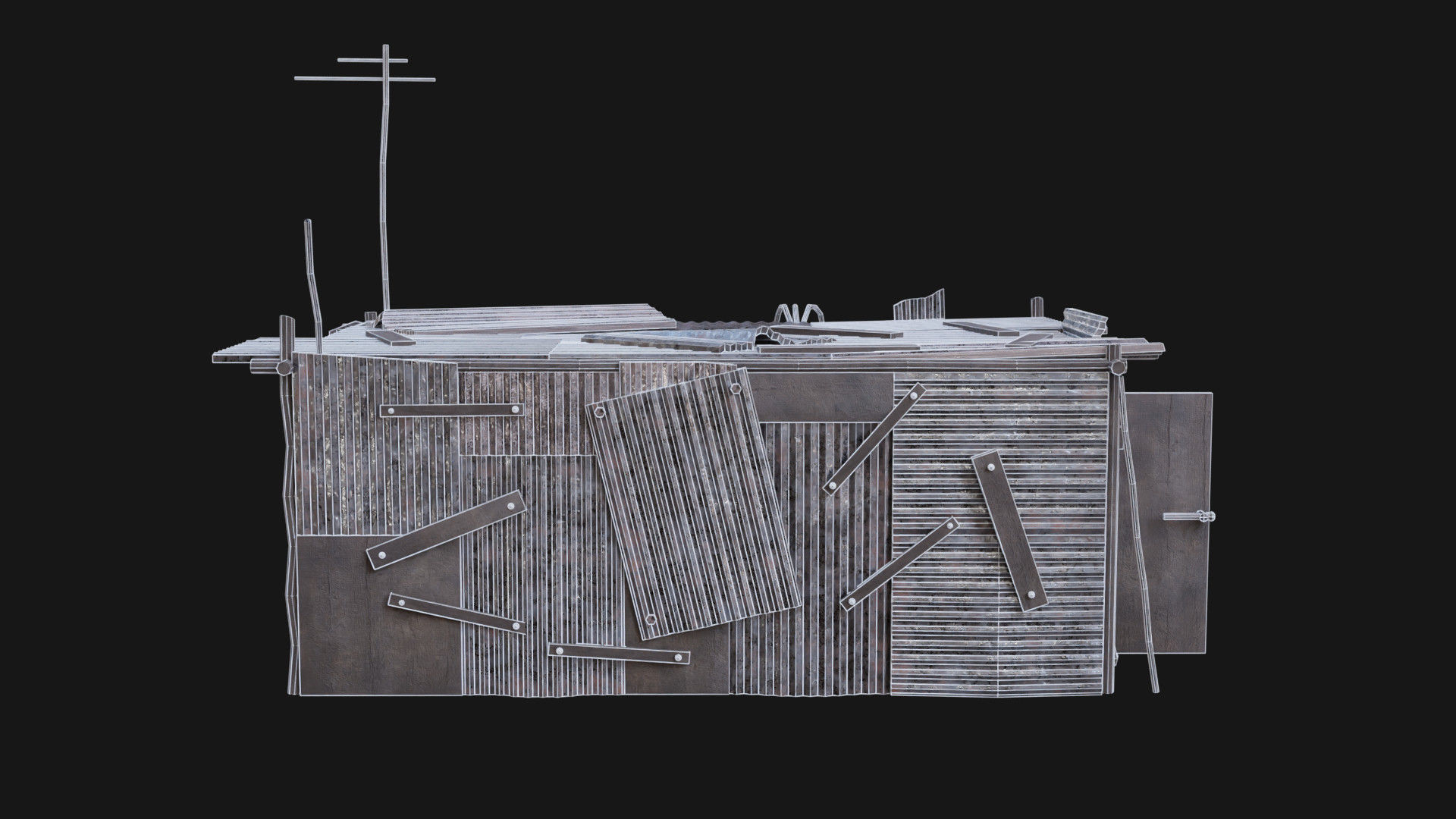3D model SHELTER POST APO HOUSE HUT IMPROVISED PLATE DEBRIS SURVIVAL ...