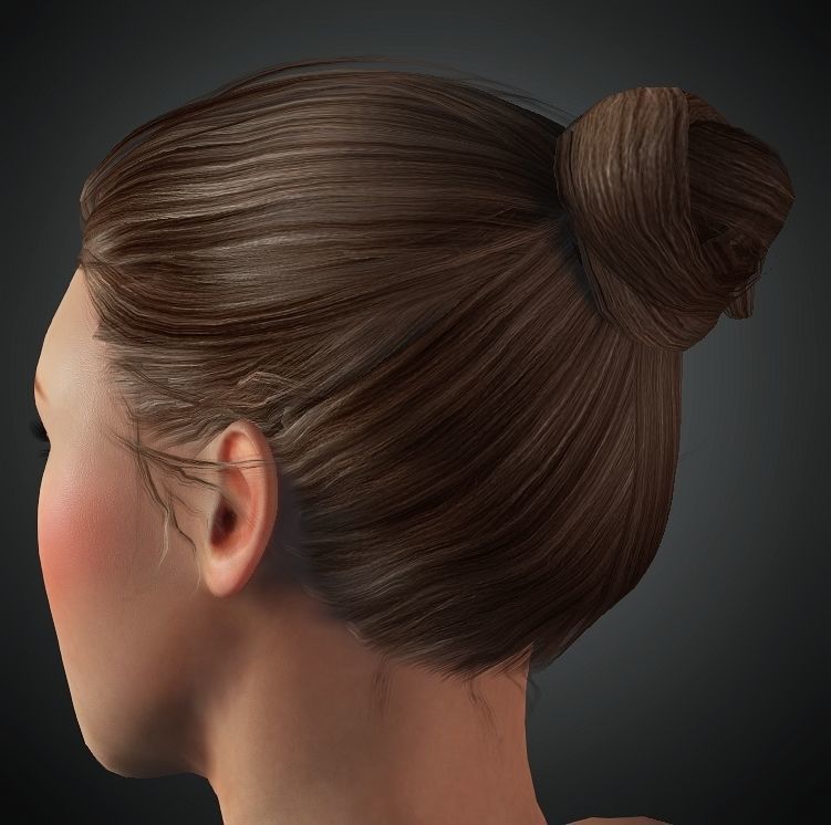 3D model Realistic Female Character Low-poly 3D model VR / AR / low ...