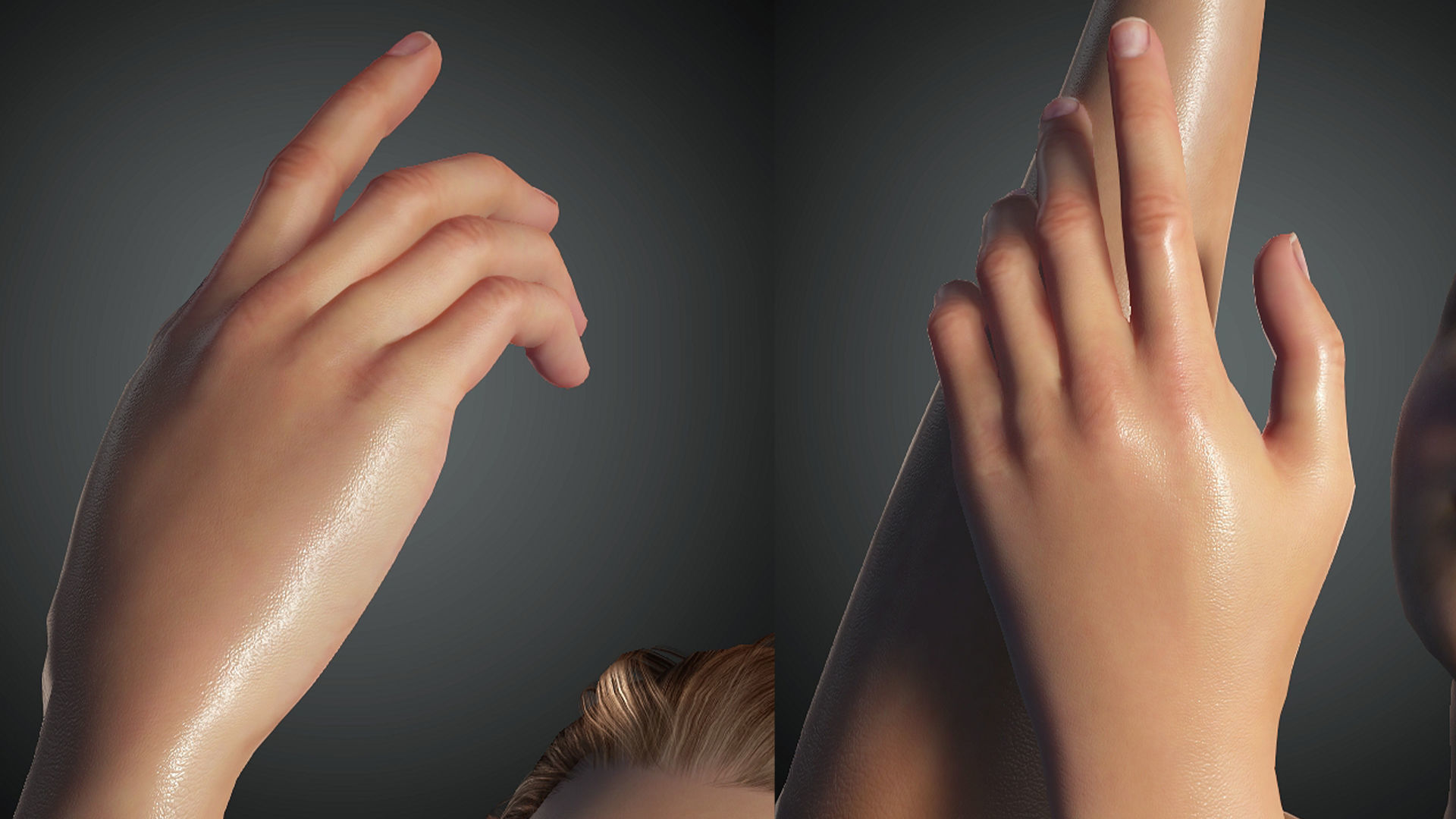 3D model Realistic Female Character Low-poly 3D model VR / AR / low ...