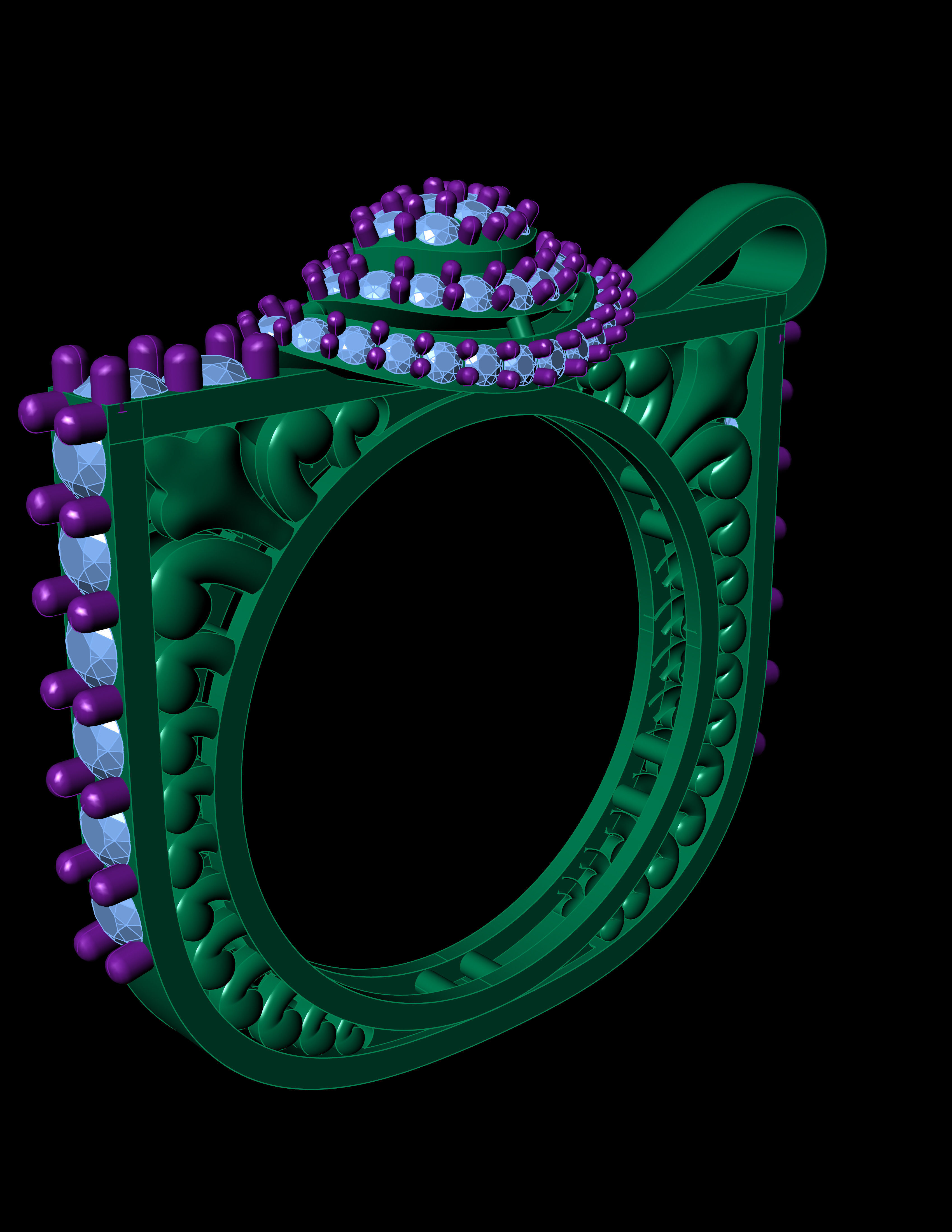 Poat Of Genie Daimond Ring With Antique Plain Work Ring 3d Model 3D ...