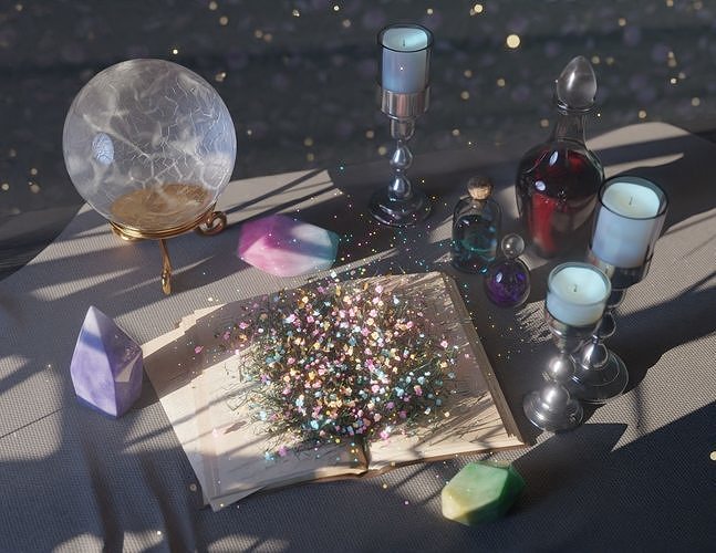 Set of 6 colourful crystals 3D model | CGTrader