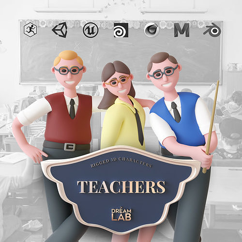 3D model Teachers - Rigged 3D Characters 12 Animations VR / AR / low ...