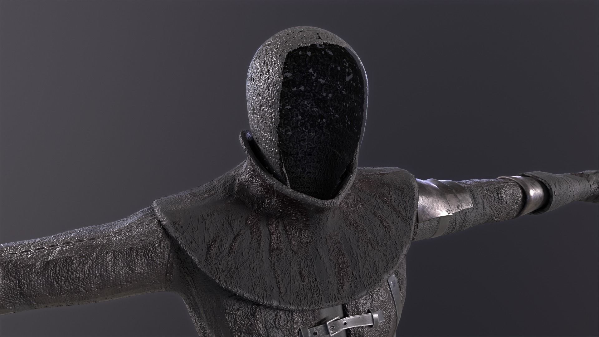 3D model dark fantasy medieval soldier knight armor VR / AR / low-poly ...
