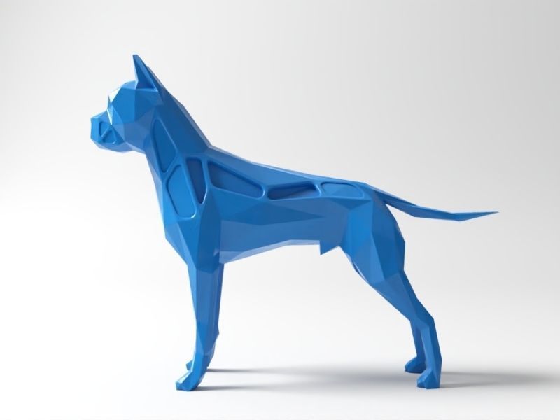 Polygon German Boxer Dog 3D model 3D printable | CGTrader