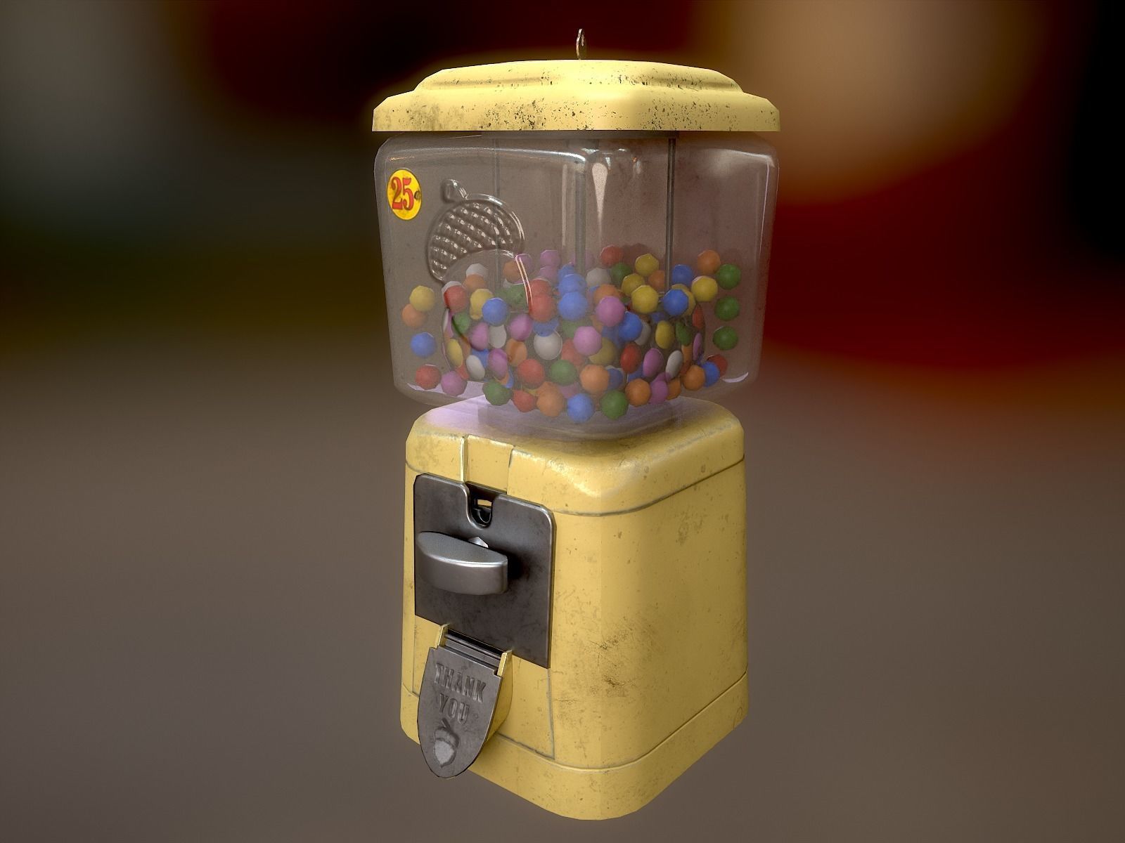 3D model Vintage Candy Gumball Machine - Low-poly Game-ready PBR 3D ...