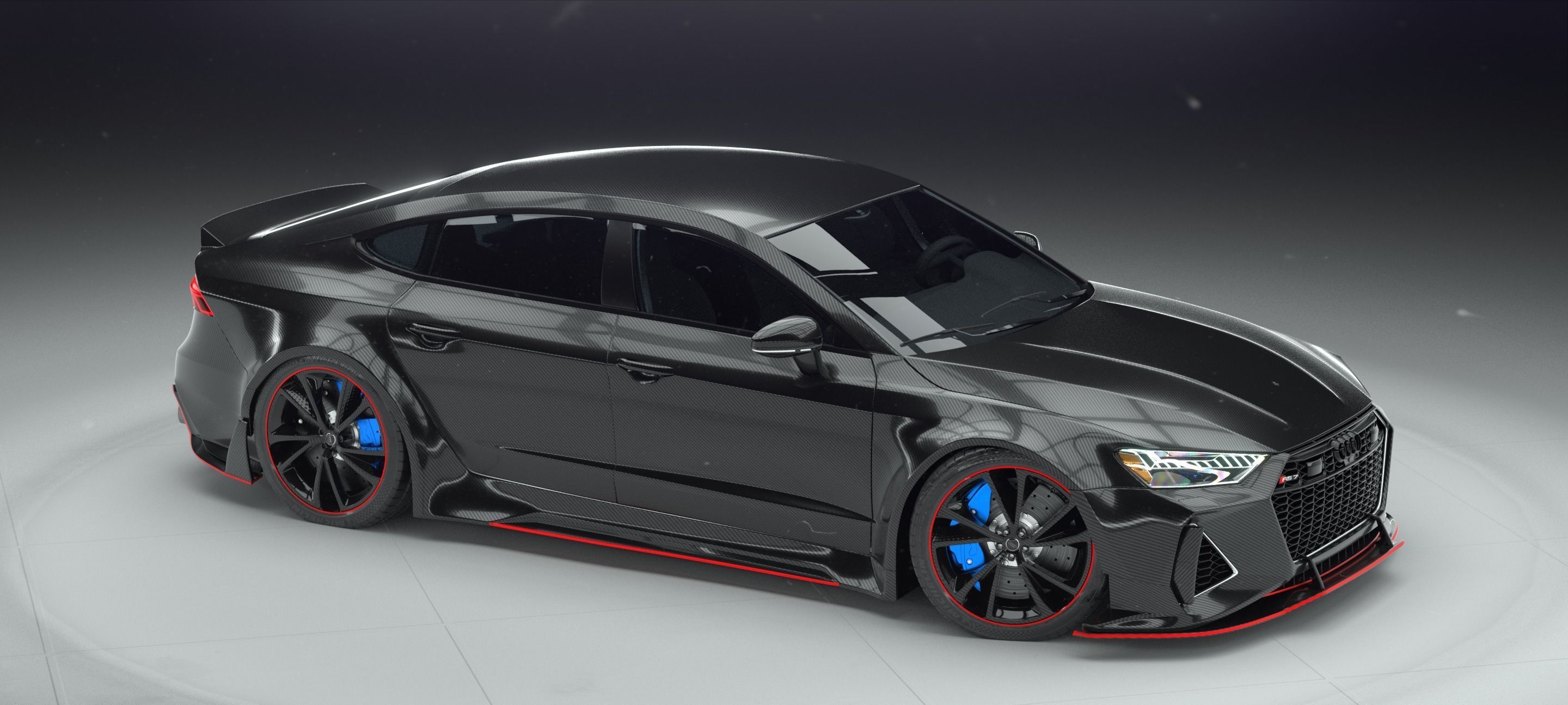 High Poly Widebody Audi RS7 3D model | CGTrader
