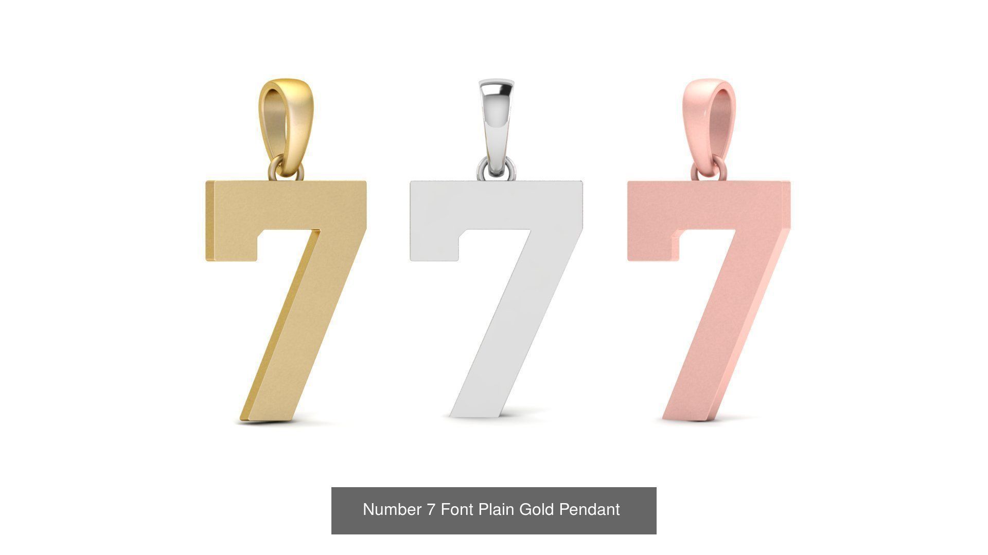 HipHop Numbers Plain Gold Pendant 3D Model Collection | CGTrader