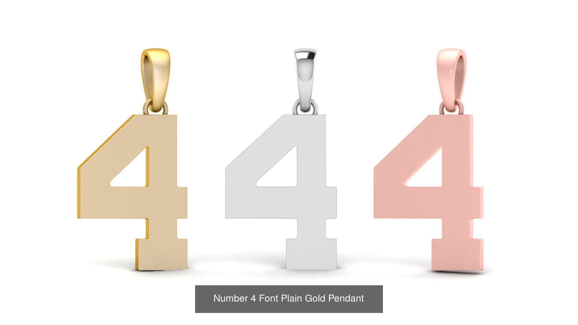HipHop Numbers Plain Gold Pendant 3D Model Collection | CGTrader