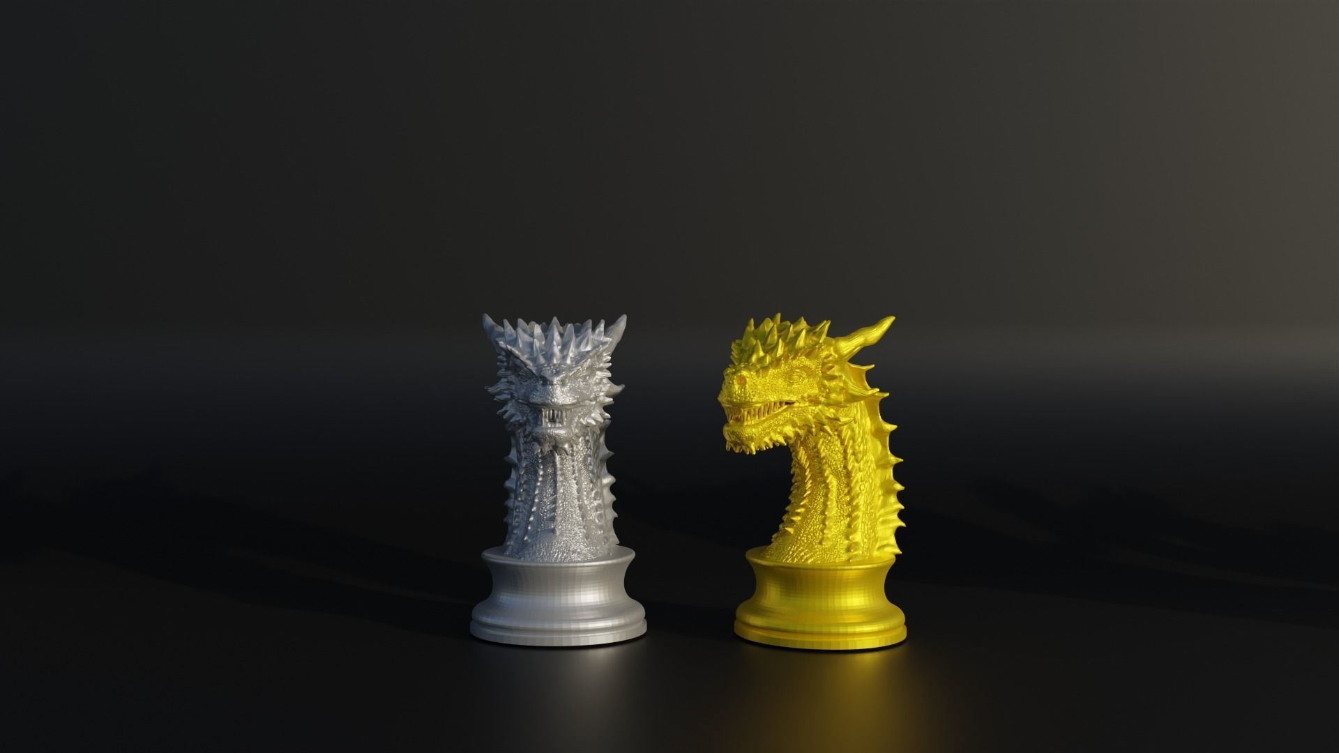 Dragon Chess Set - Medieval Chess With 6 Different Model 3D model 3D ...