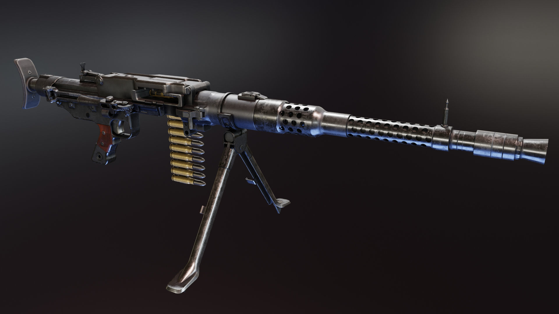 3D model German MG131 Heavy Machine Gun VR / AR / low-poly | CGTrader