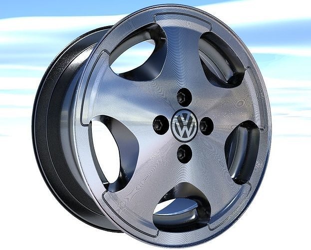 VW Golf Fire and Ice Alloy Rim Wheel - Hi Res 3D model | CGTrader