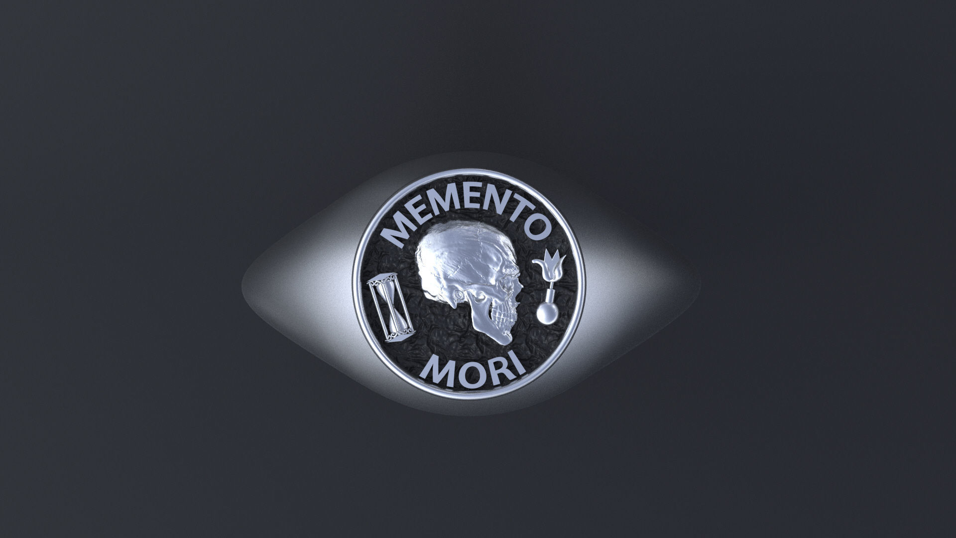 Men ring with the ancient symbols MOMENTO MORI cnc model or 3D 3D model ...