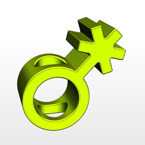 3D model of the non-binary gender identity symbol 3D model 3D printable ...