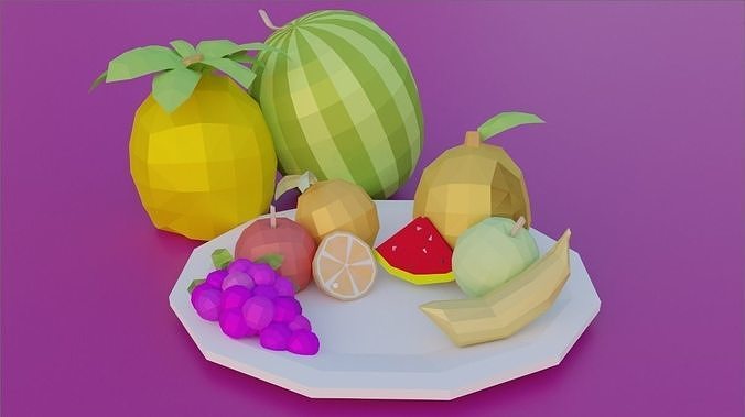 3D model Low poly fruit pack VR / AR / low-poly | CGTrader