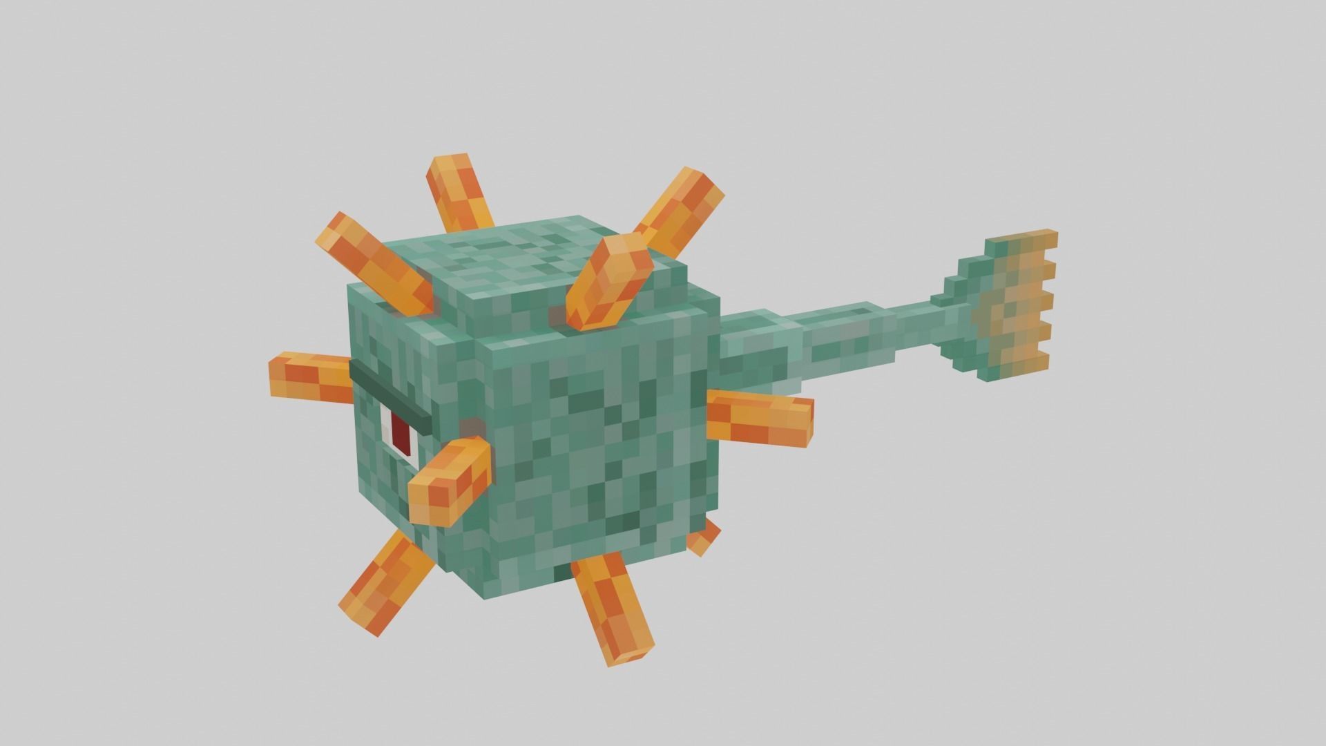 Minecraft Guardian 3D model animated rigged | CGTrader