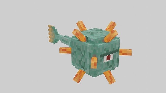 Minecraft Guardian 3D model animated rigged | CGTrader